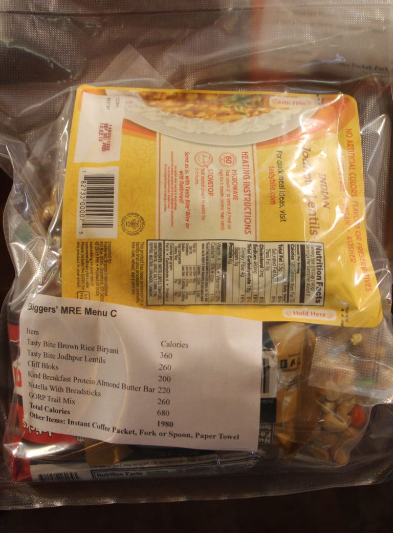 Biggers MRE Menus A-I: Making Tasty MREs At Home - Backdoor Survival